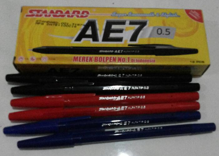 Jual Pulpen Standard AE7 / Pen / Ballpoint Hitam Biru Merah - Hitam ...