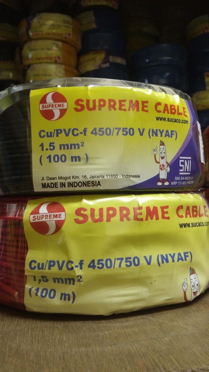 Jual Kabel Listrik Serabut NYAF 1,5mm SUPREME Roll 100m - Hitam - Jakarta Pusat - Myanta Sukses ...