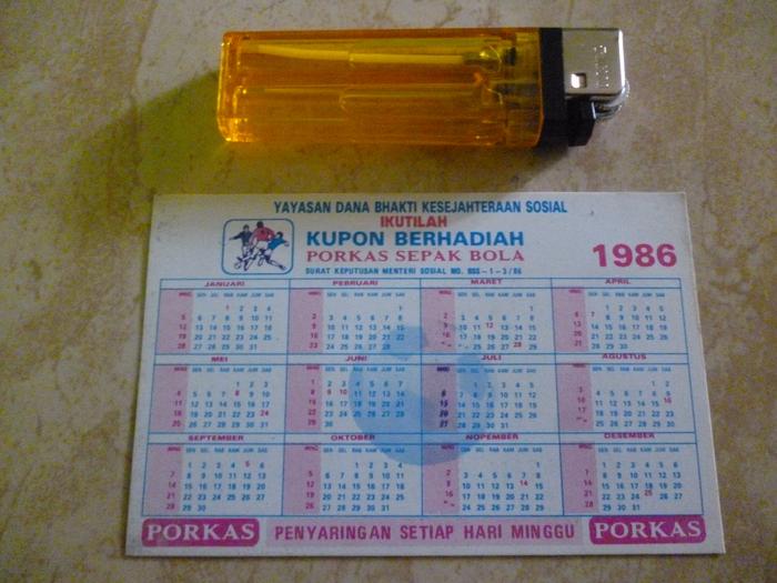 Jual kalender saku jadul 1986 nostalgia Porkas - Kab. Purwakarta ...