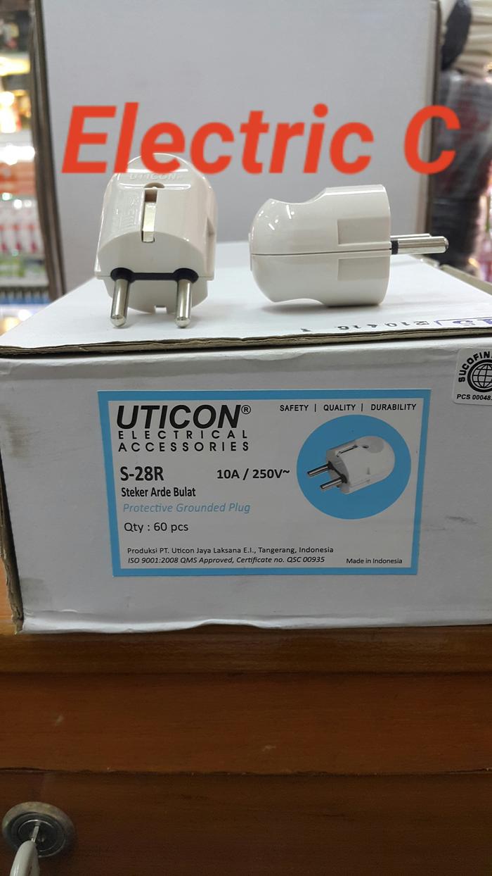 Jual Steker Arde Uticon S28R / S 28 R / Steker bulat Uticon S 28R / S28 ...