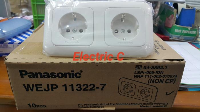 Jual STOPKONTAK / STOP KONTAK PANASONIC DOUBLE NON CP WEJP 11322-7 ...