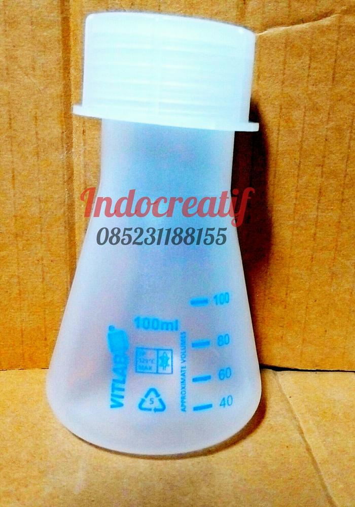 Jual Tabung erlenmayer plastik / flask plastic 100 ml vitlab - Kota ...