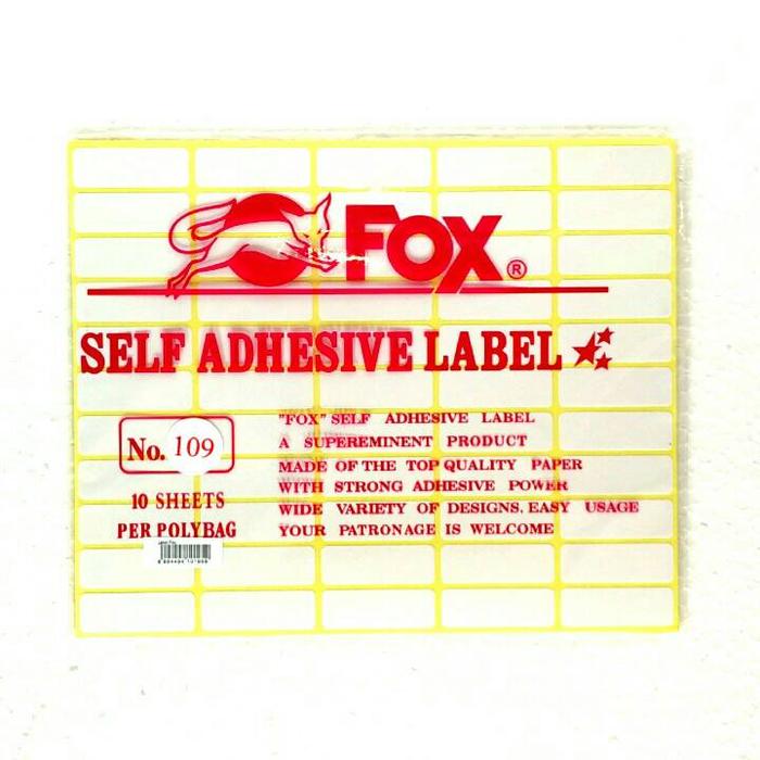 Jual Fox Label Stiker 109 / Undangan / Nama / Self Adhesive - Kota ...