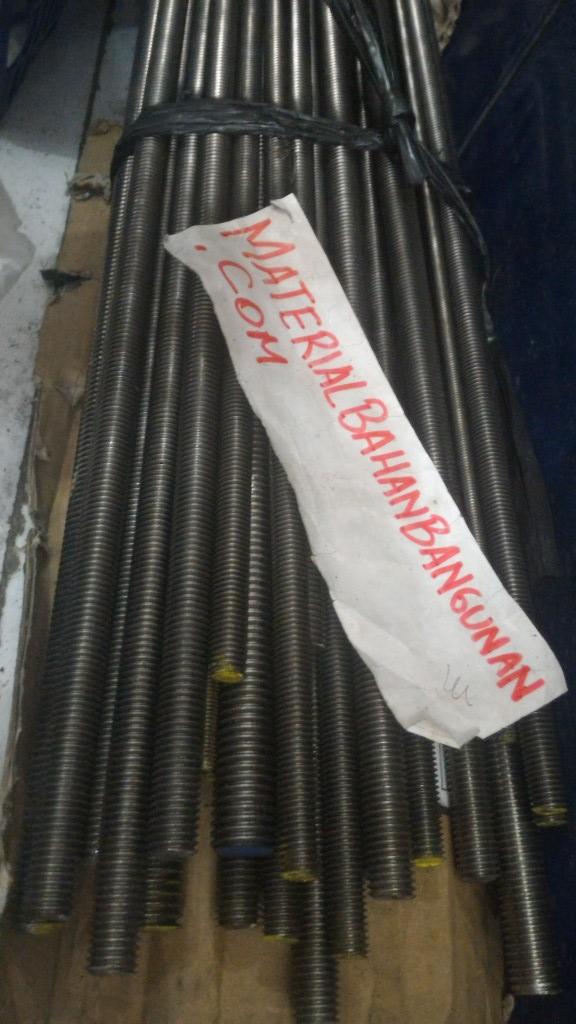 Jual as drat m 05 mm panjang 100 cm long drat baut panjang besi mentah ...