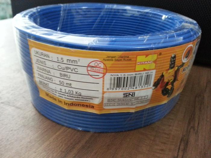 Jual Kabel Listrik NYA Kitani 1.5 mm Full 50 Meter Tunggal Warna Biru ...