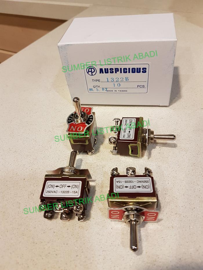 Jual Auspicious Toggle Switch 1322B Spring Return (6 Kaki, ON OFF ON ...