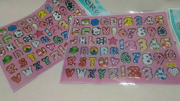 Jual stiker laser belajar baca hitung anak bagus tempel abjad huruf ...
