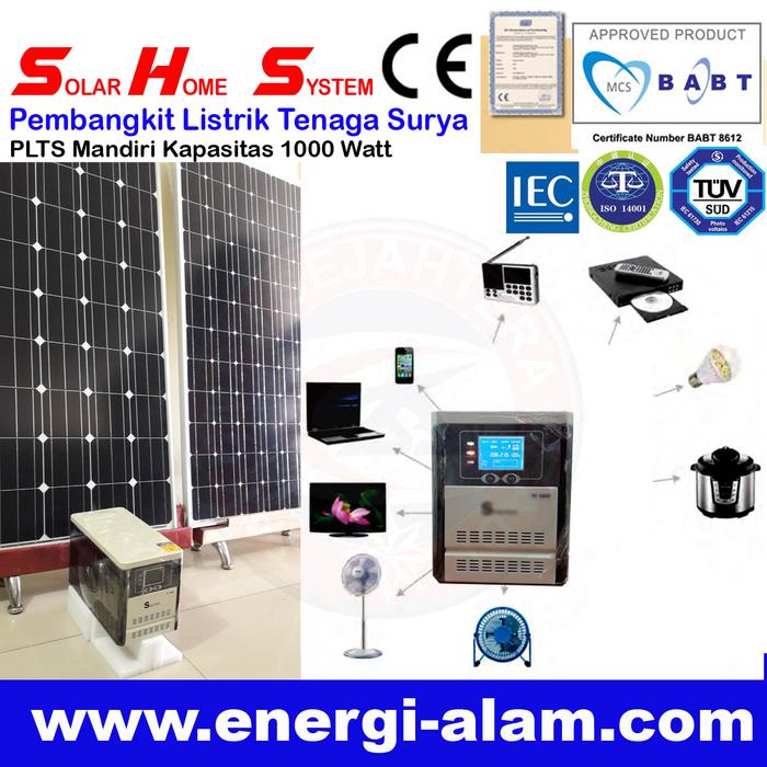 Jual PLTS Mandiri PV 1000WP Inverter 1kW 400AH Genset Panel Surya Tanpa ...