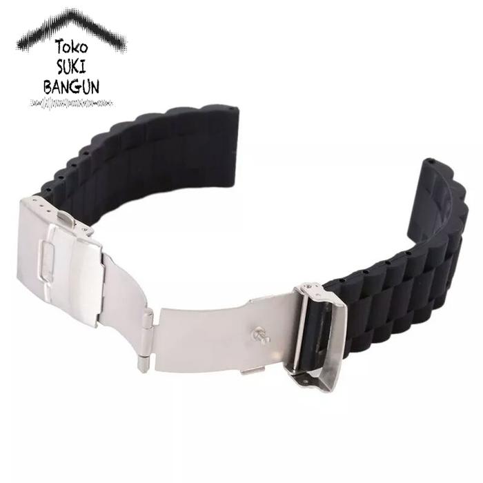 Jual 20mm Tali Jam Rubber Chain Watch Strap Silicone Model Rantai ...