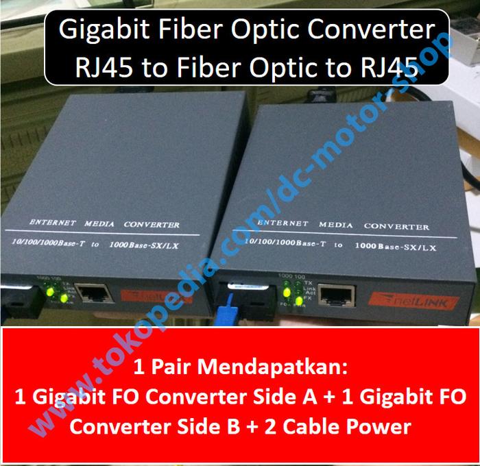 Jual 1 pair gigabit fiber optic converter - FO Converter rj45 single ...