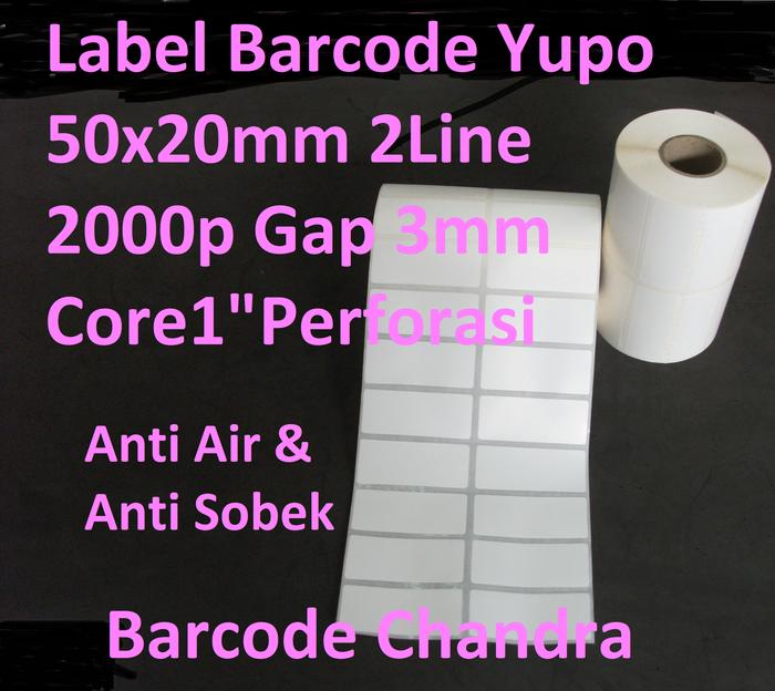 Jual Label Stiker Barcode Yupo 50x20mm 2Line 2000p Gap3mm Core 1 ...