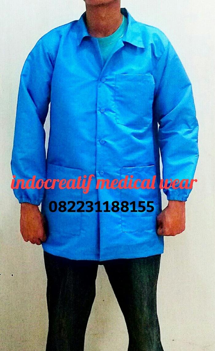 Jual Jas Laboratorium / Jas Lab Anti Air Warna Biru Muda Lengan Panjang ...