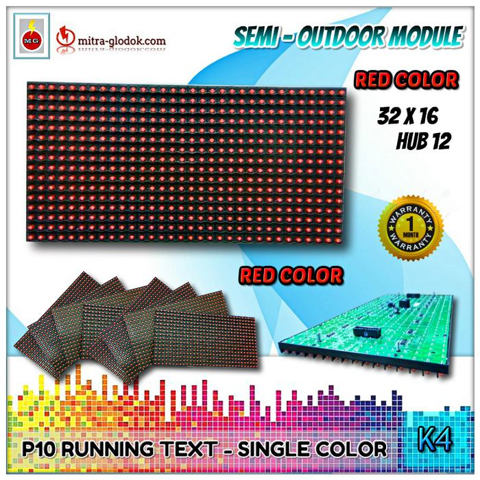 Jual P10 MODUL PANEL SEMI - OUTDOOR / INDOOR P10 RUNNING TEXT - MERAH ...