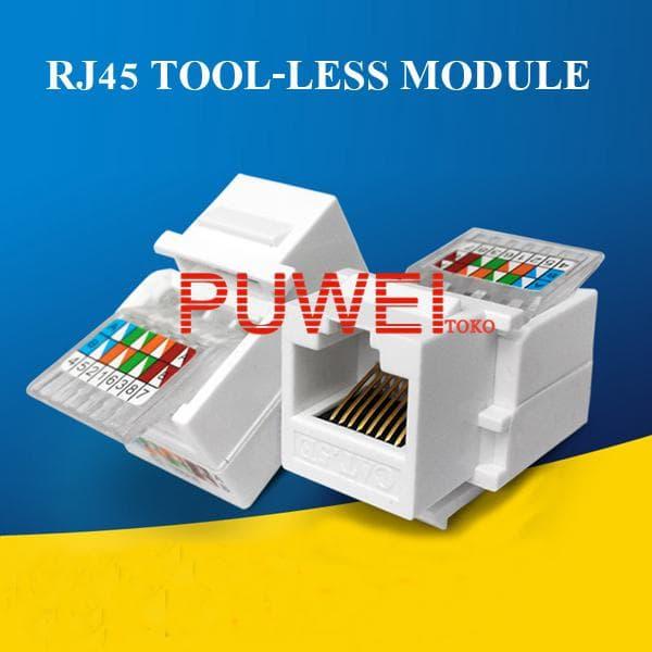 Jual Cat5E RJ45 UTP Toolless Tool-less Keystone Modular Jack Network ...