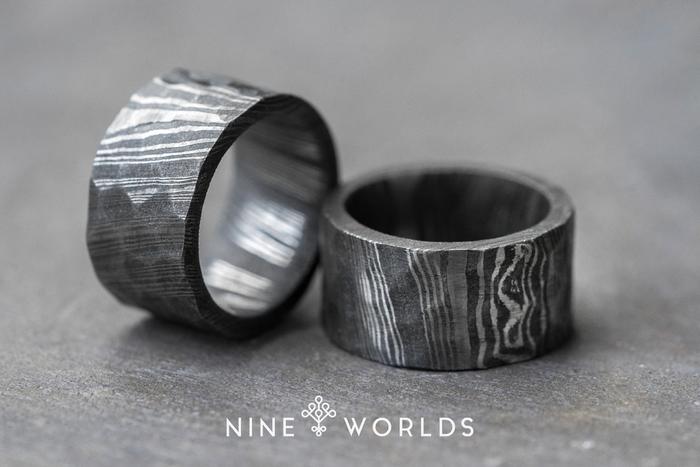 Promo Nine Worlds Ring cincin damascus carbon steel Cicil 0% 3x ...