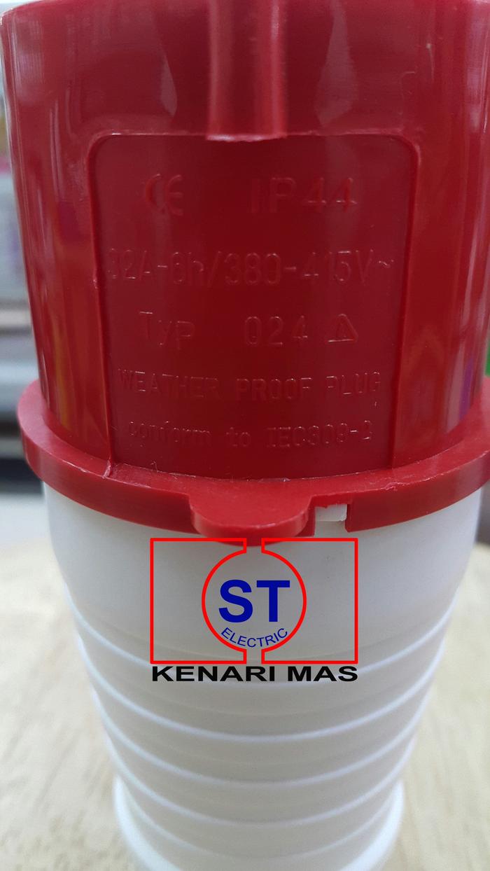 Jual Plug Mounting / Male / Steker Industrial untuk 1 Phase 4 pin 32 ...