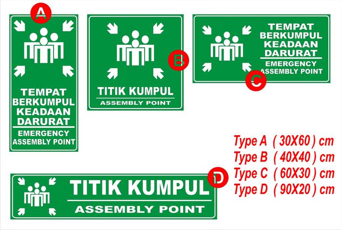 Jual papan Nama K3 TITIK KUMPUL / ASSEMBLY POINT - Kab. Lamongan - Tiga ...
