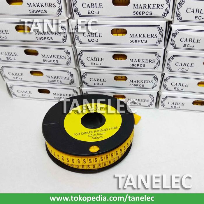 Jual Cable Marker EC-J Yellow | Kabel Marker 4.0 - 6.0MM2 Kuning ...