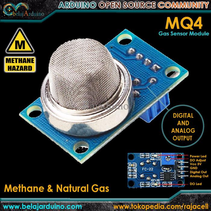 Jual Sensor MQ-4 MQ4 Methanes Gas Metana CNG sensor module Arduino ...