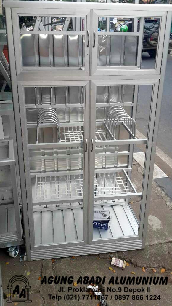 Jual Rak Piring Alumunium Fullbox Superrr 2Pintu Mini Model Lama - Kota ...