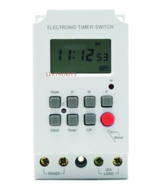 Jual Digital Timer Switch AC 220V 25A DIN Rail Auto On/Off Resolusi 1s - 220VAC - Kab. Sidoarjo ...