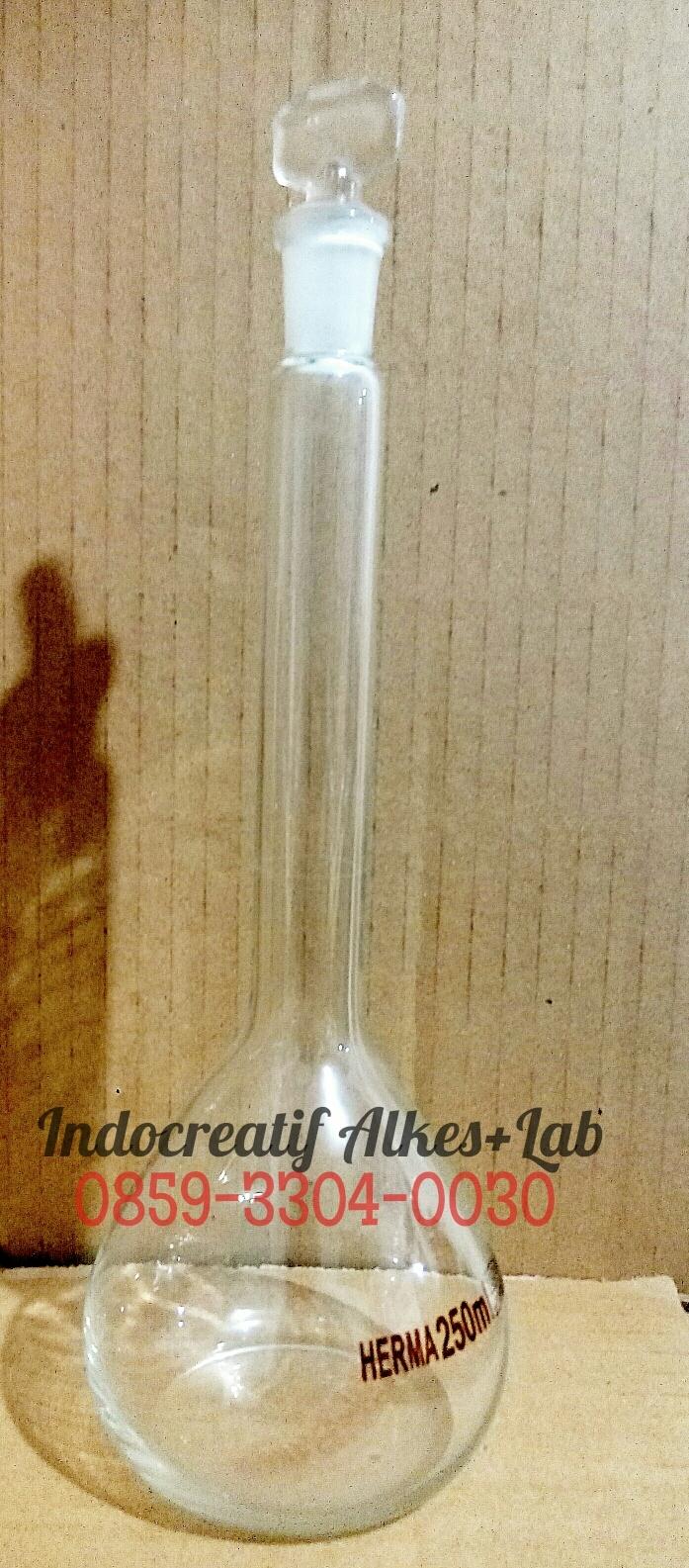Jual LABU UKUR Leher Panjang / Volumetric Flask Kaca Herma 250 ml lab ...
