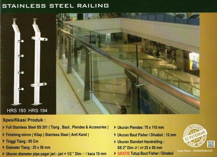 Jual Tiang Partisi Railing Kaca Glass Railing Stainless Steel Railing ...