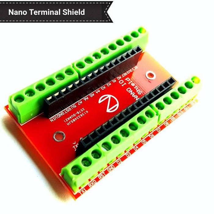 Jual New RED Arduino Nano Terminal PIN I/O Expansion Shield Board ...
