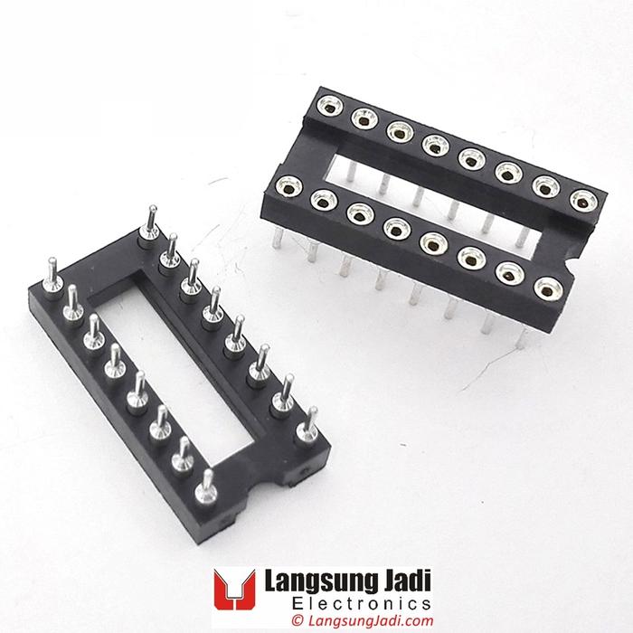 Jual DIP 20 pin IC socket round hole - soket kaki silver lubang bulat ...