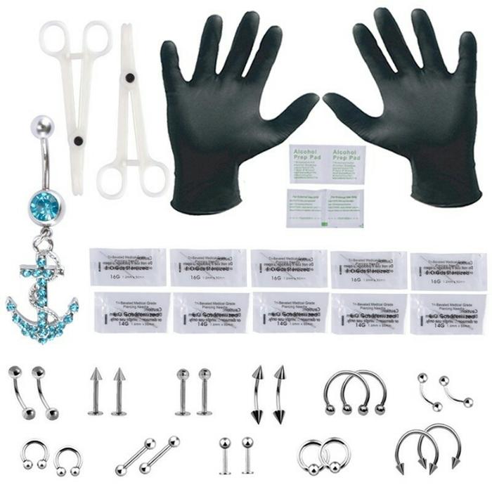 Jual BODY PIERCING KIT ALAT TINDIK HIDUNG WAJAH PERUT ANTING TINDIK ...