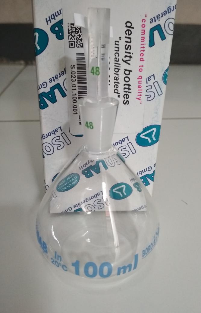 Jual Picnometer 100 ml/Piknometer cap. 100 ml uncalibrated/Density Bottle - Jakarta Pusat ...
