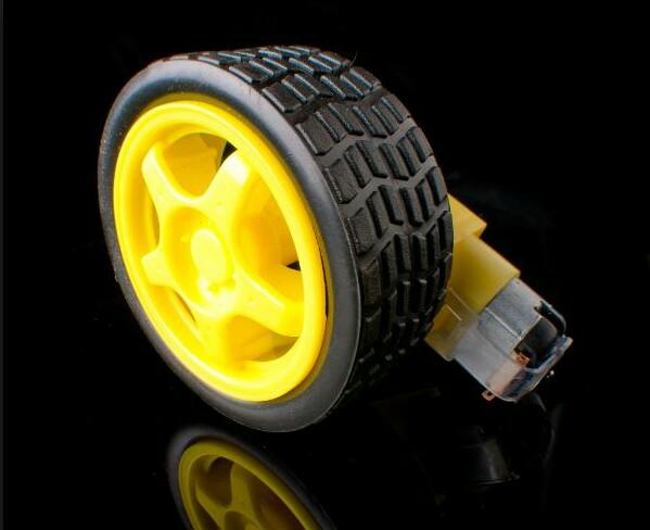 Jual Roda + motor dc dengan gearbox / roda robot /roda mobil line ...