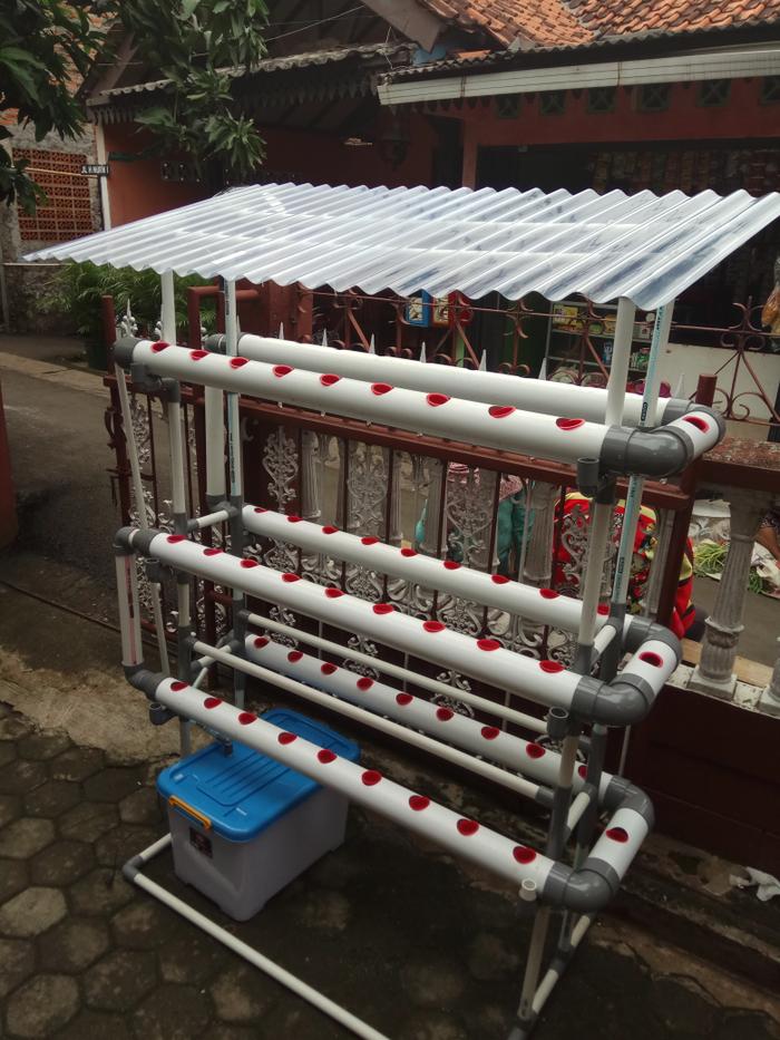 Jual Rak Hidroponik kit NFT 57 hole. Media tanam Baru bisa cod jakarta ...
