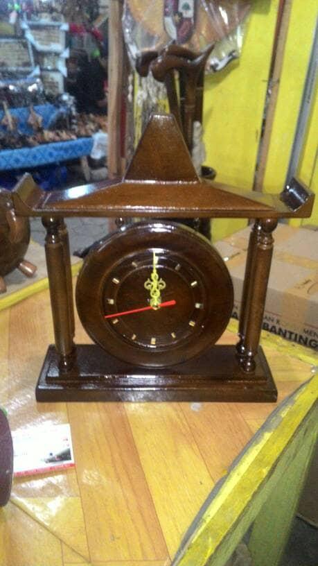 Jual Jam Rumah Joglo-Kayu Jati-Jam Meja Duduk-Hiasan Rumah-Pajangan ...