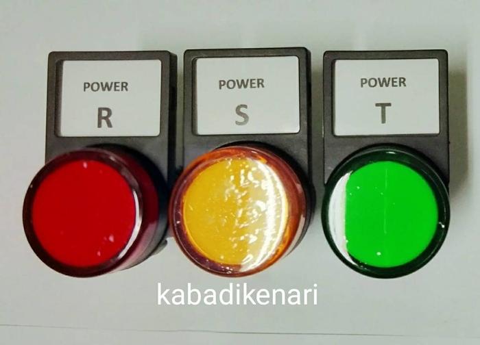 Jual TOMBOL LAMPU PILOT LAMP LED 22MM PLUS LABEL NAMA PANEL BOX RST ...