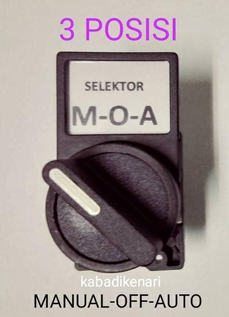 Jual TOMBOL SELECTOR SWITCH 3 POSISI 22MM M-O-A PLUS LABEL NAMA PANEL ...