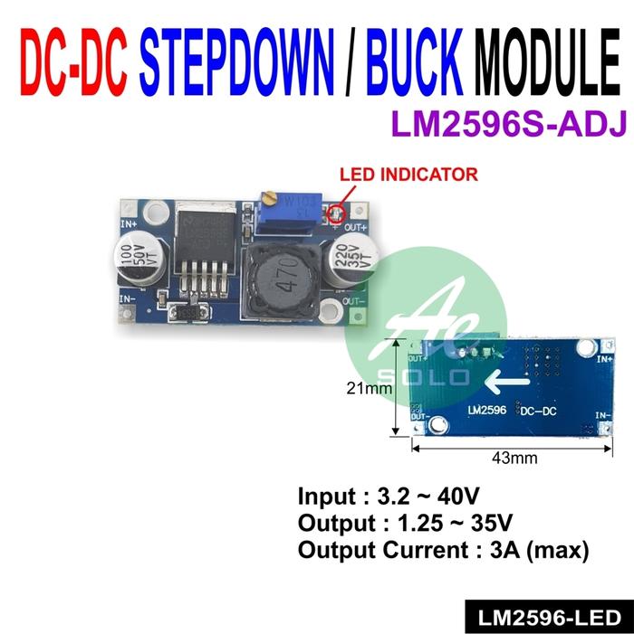 Jual LM2596S DC-DC STEP-DOWN POWER MODULE LM2596 BUCK REGULATOR INDICATOR - Kab. Sukoharjo ...