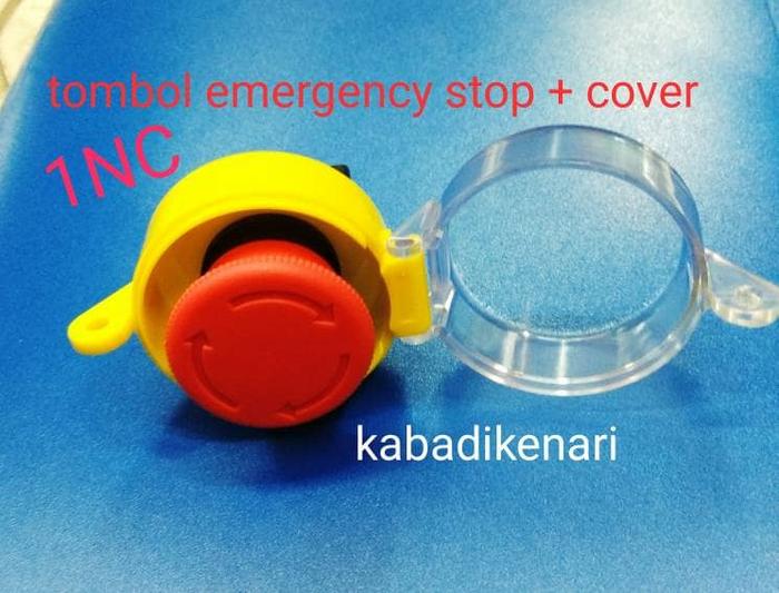 Jual TOMBOL EMERGENCY STOP 1NC + COVER PROTECTOR 22MM PUSH LOCK panel ...