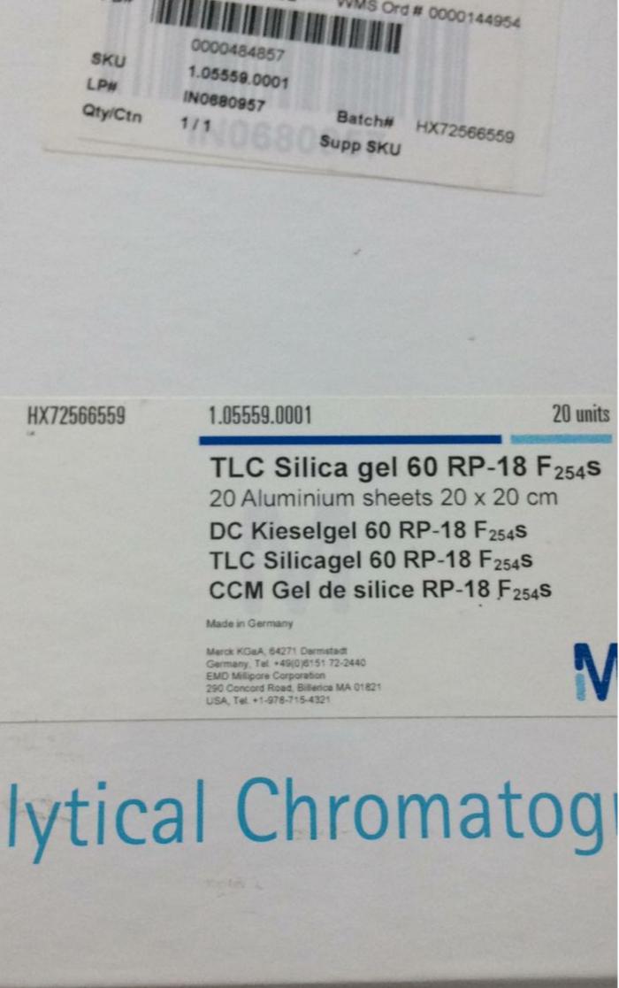 Jual TLC Silica Gel 60 RP-18 F254 S - Kota Bandung - Cahaya Mataram | Tokopedia