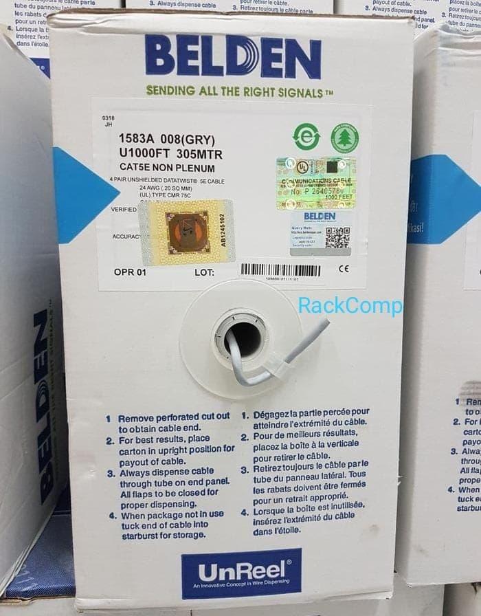 Jual BELDEN Kabel LAN UTP Cat5e Grey 1583A 305m / Kabel Data Cat 5e ABU ...