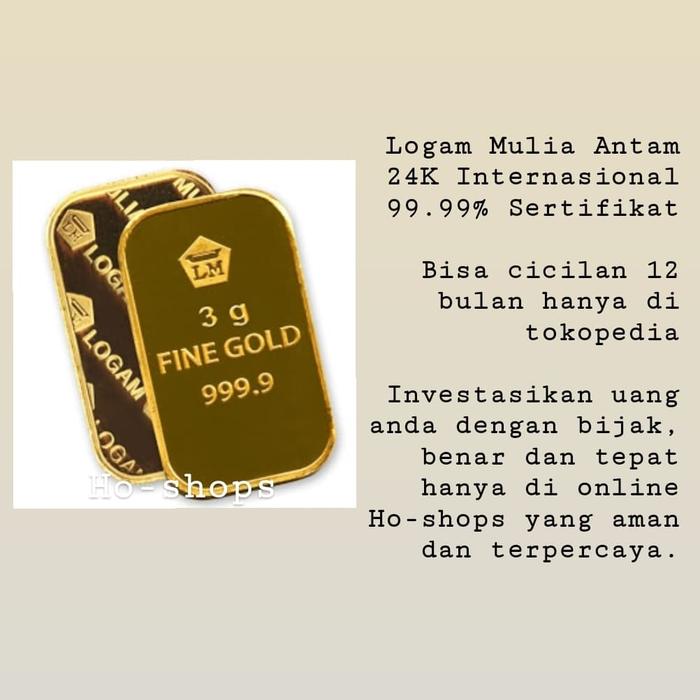 Jual 3 gram Gold Bar / Logam Mulia Antam (LM) Sertifikat Antam ...