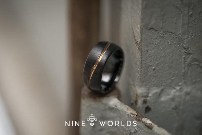 Promo Nine Worlds Ring cincin Black 18k Gold TUNGSTEN Pria Wanita Cicil ...