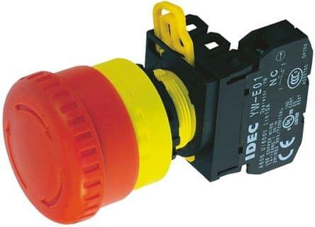 Jual IDEC EMERGENCY PUSH BUTTON 2 CONTACT , LUBANG 22MM, PILIH NO ATAU ...