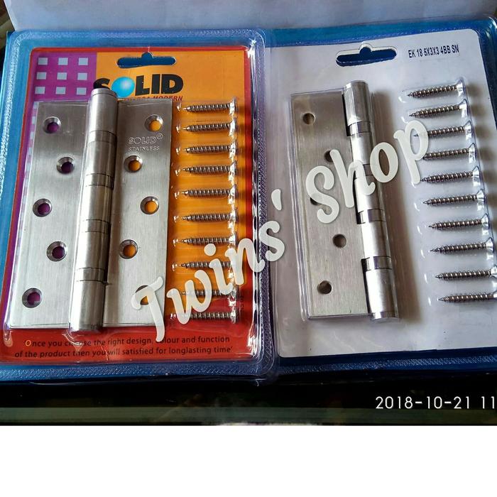 Jual Engsel 5 inch Stainless Steel Solid / Engsel Pintu 2 Daun/Pintu ...