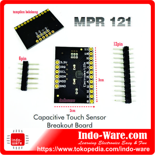 Jual MPR121 Capacitive Touch Sensor Breakout Board - Kota Semarang ...