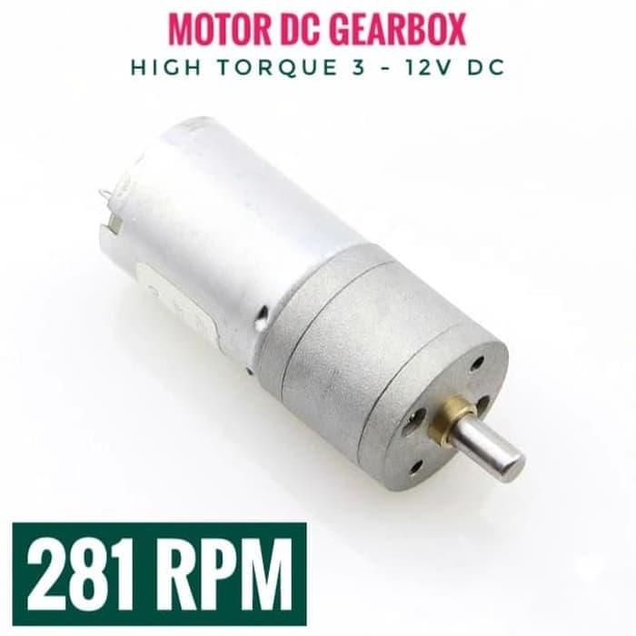 Jual Motor DC Gear box 281RPM 3 24V 9V 12V High Torque Gearbox Robot ...