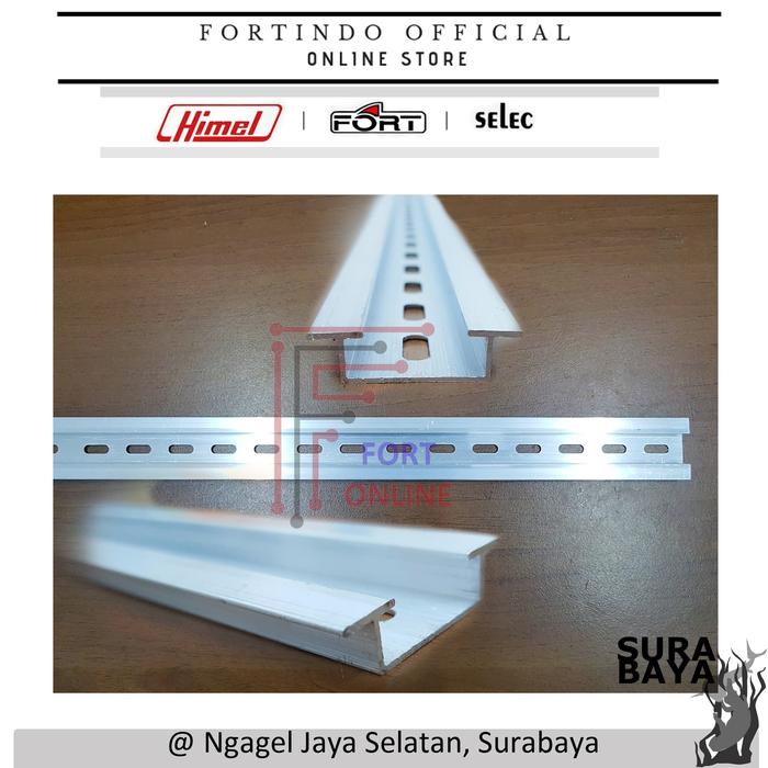 Jual Din Rail omega Rel Mcb 2 Fungsi Alumunium Rell FORT PANEL SURABAYA ...