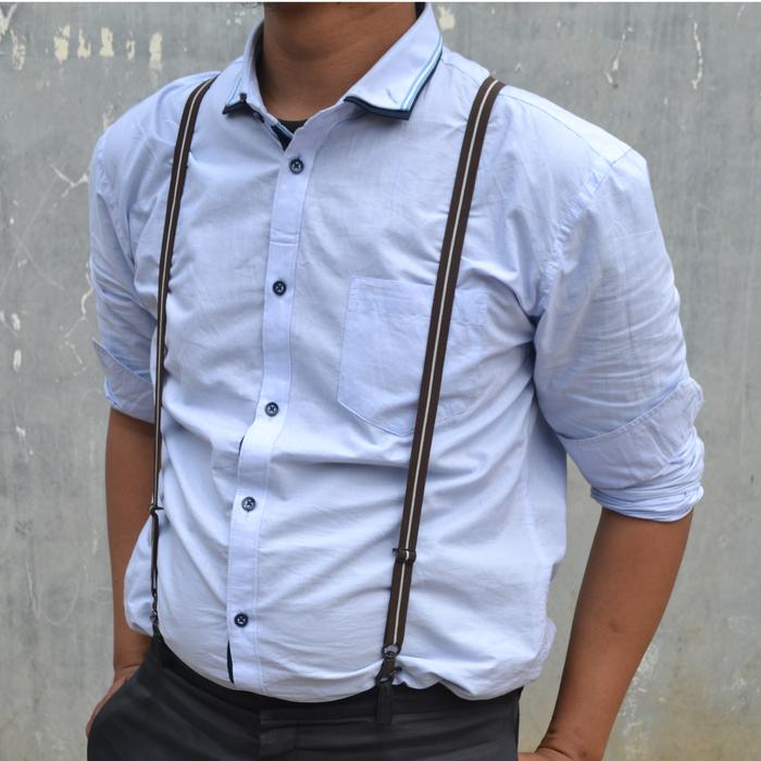 Jual SUSPENDER X DEWASA COKLAT LIS PUTIH SLIM LEBAR 1,5CM TALI JOJON KODOK - Kab. Semarang ...