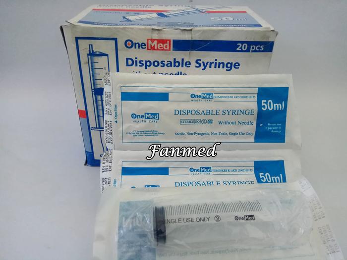 Jual Disposable Syringe 50cc Eccentric Tip Lubang Samping 50 ml Onemed ...