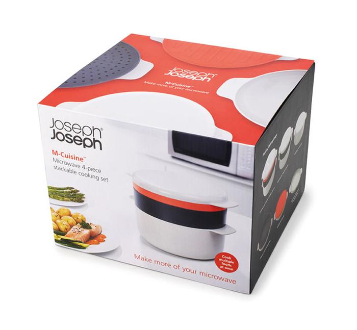 Jual M-cuisine 4-piece Stackable Microwave Cooking Set - Stone/orange ...